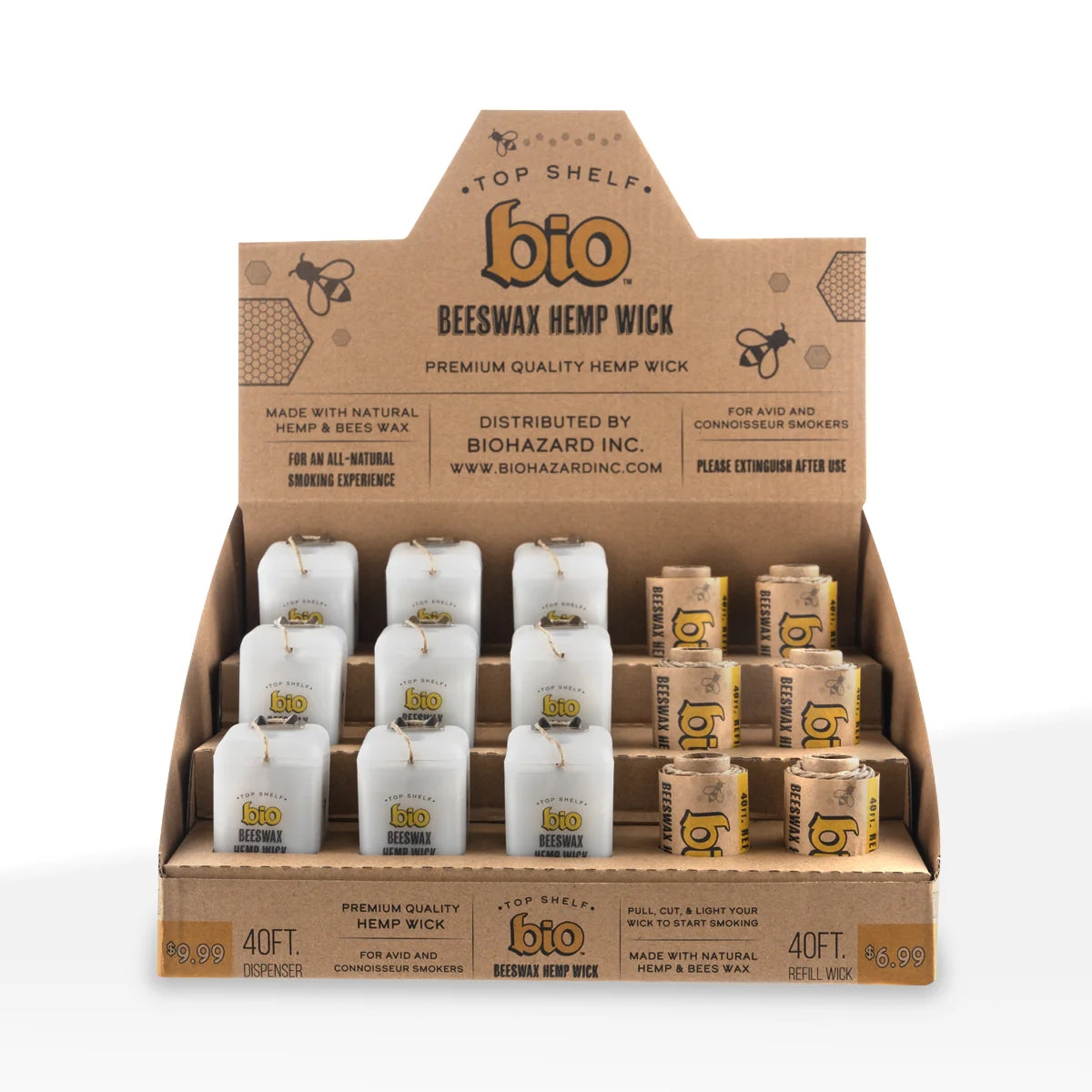 BIO HEMP WICK - 40 FT DISPENSER DISPLAY – Pinnacle Distributors Inc.