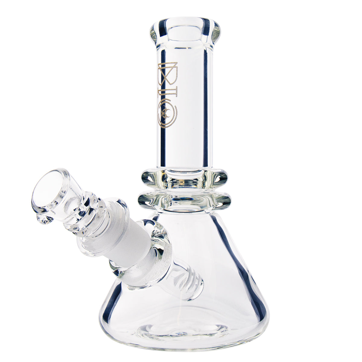 BIO Glass Bong | Mini Heavy Duty Colored Logo Beaker | 5" - 14mm - Gol ...